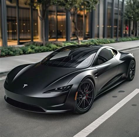 Matte Black Tesla Roadster Carro Blindado Fusquinha Carros De Sonho
