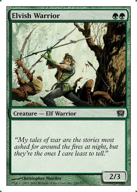 Elvish Warrior Mtg Ninth Edition 240 English Magic The Gathering