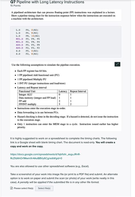 Q Pipeline With Long Latency Instructions Points Chegg Com