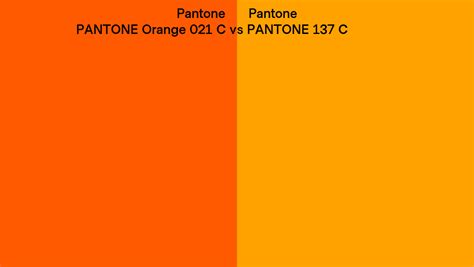 Pantone Orange 021 C Vs Pantone 137 C Side By Side Comparison