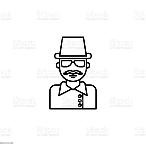 탐정 모자 아이콘입니다 법률 및 정의 아이콘의 요소입니다 웹 사이트 디자인 및 개발 앱 개발을 위한 얇은 라인 아이콘 프리미엄 아이콘 Criminal