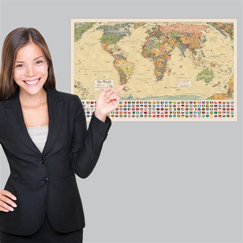 2 Pack Laminated World Map Poster And Usa Map Set
