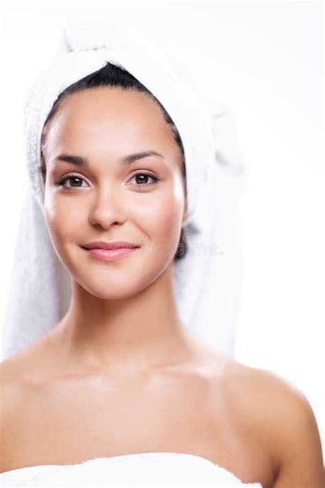 Young Woman With Smooth Skin Stock Image Image Of Female Moisturiser