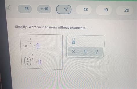 Solved 15 16 16 17 18 18 19 20 Simplify Write Your
