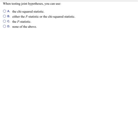 Solved When Testing Joint Hypotheses You Can Use Oa The