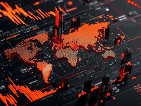 An Interactive Digital Map Presenting Data Insights And Analytics Stock Illustration