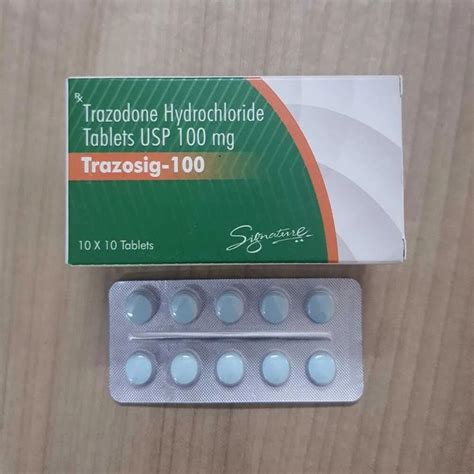 Trazodone Hydrochloride 100 1x10 Treatment Antidepressant At ₹ 1000