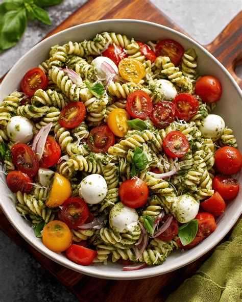 Pesto Pasta Salad With Tomatoes And Mozzarella Quickest Recipes