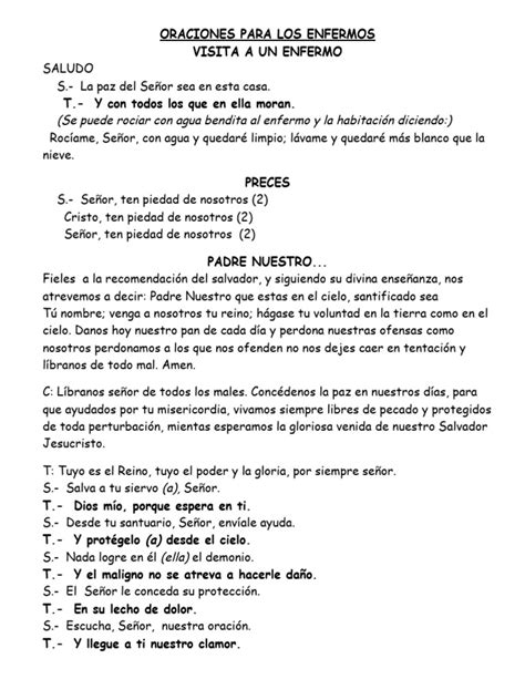 Oraciones Para Enfermos Oracion Para Enfermos