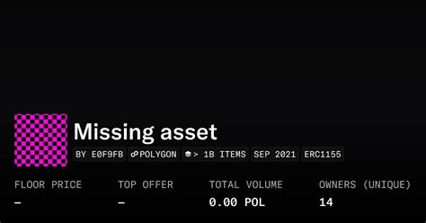 Missing Asset Collection Opensea