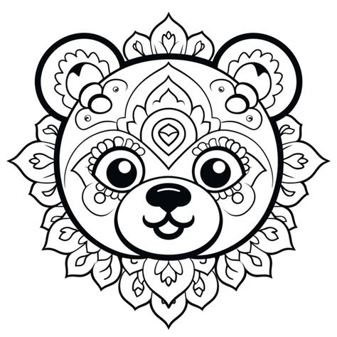 Free Download Colouring Page Of Bear Mandala Bujo Art