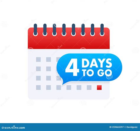 4 Days To Go Countdown Timer Clock Icon Time Icon Count Time Sale