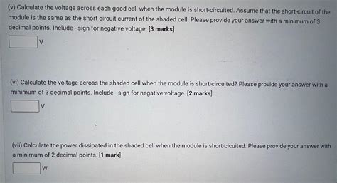 Solved A Pv Module Consists Of 108 Identical Solar Cells