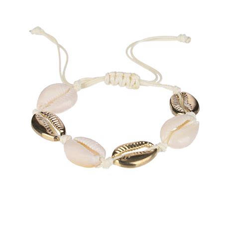 Handmade Adjustable Natural Shell Bracelet White Shopipersia