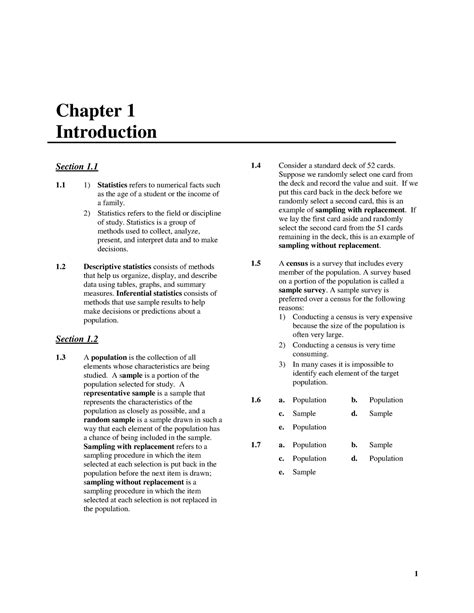 Introductory Statistics Solution Chapter 1 Introduction 1 Section 1
