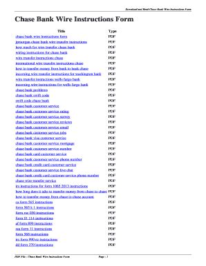 Fillable Online Chase Bank Wire Instructions Form Chase Bank Wire Instructions Form Fax Email