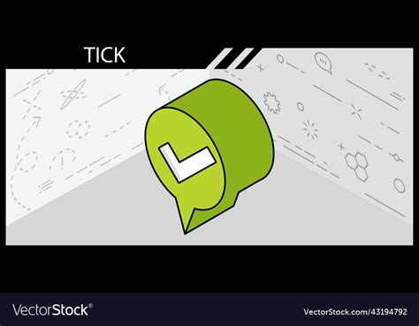 Tick Isometric Design Icon Web 3d Colorful Vector Image