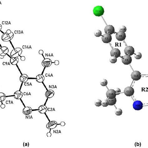 X Ray Molecular A And Theoretical Optimized B Structure Of
