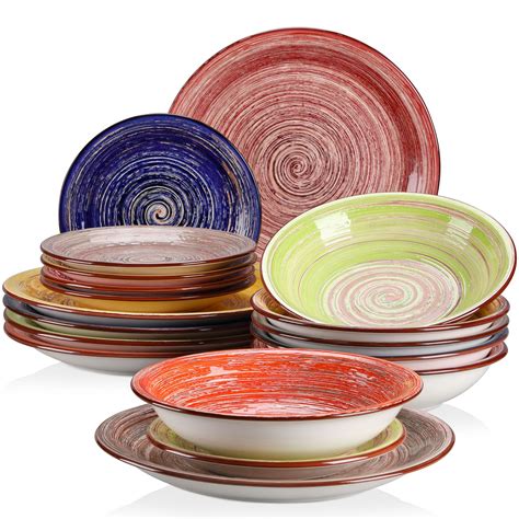 Vancasso Albero Dinner Plate For 6 Stoneware Dinnerware Plate Set 18