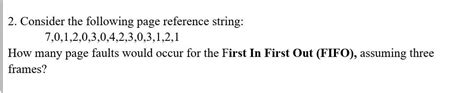 Solved 2. Consider the following page reference string: | Chegg.com