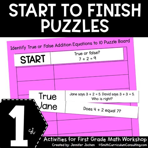 1st Grade Math Problem Solving Activities Start To Finish Puzzles
