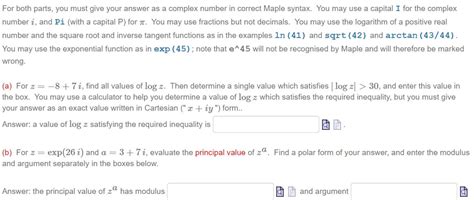 solved for both parts you must give your answer as a