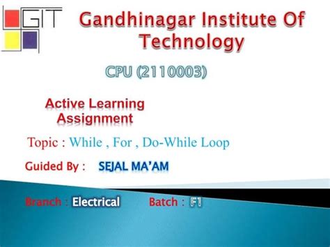 Loopfor While Do While Condition Presentation Ppt