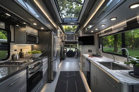 Modern Campervan With Luxurious Interior Featuring Full Kitchen And