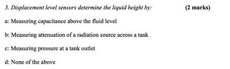 [solved] 3 Displacement Level Sensors Determine The Liqu