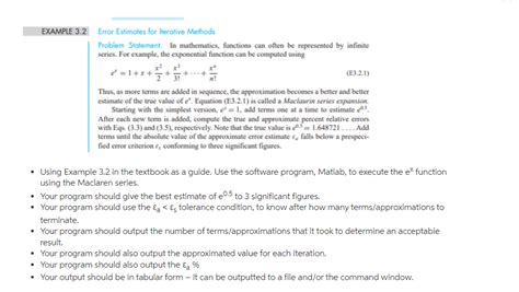 Solved EXAMPLE Error Estimates For Iterative Methods Chegg