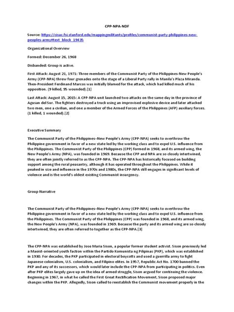 Cpp Npa Explainer Pdf Philippines