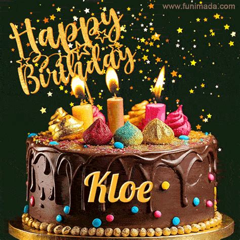 Birthday Animation For Kloe With Chocolate B Day Cake Download On
