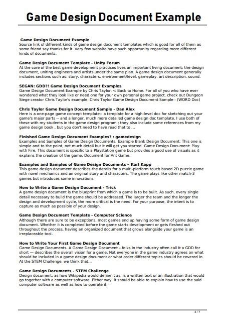 Game Design Document Templates 6 Free Printable Word And Pdf Formats