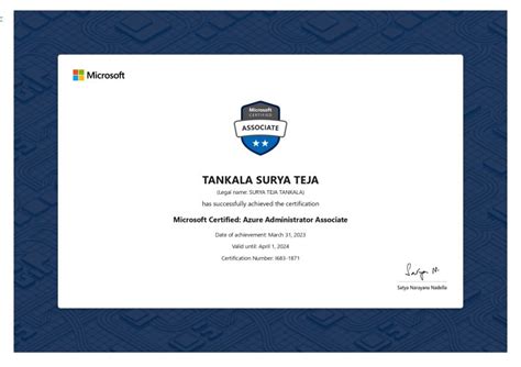 Azureadministrator Microsoft Certified Er Surya Teja Tankala
