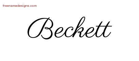 Classic Name Tattoo Designs Beckett Printable Free Name Designs