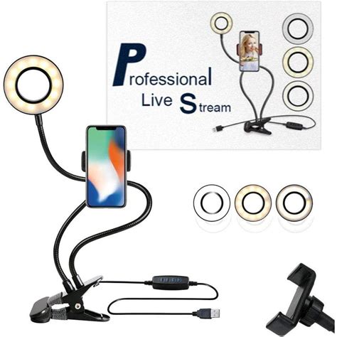 Suporte Celular E Microfone 3 Em 1 Gravar Video Youtuber Live Stream Ring Light Pontofrio