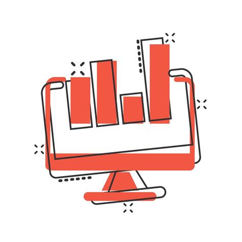 Website Analytics Icon In Comic Style Seo Data Cartoon Vector Illustration On White Isolated