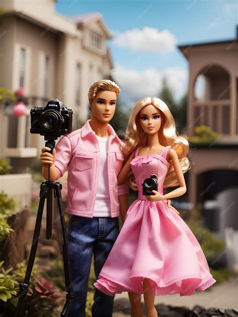 Premium Ai Image Barbie And Ken Taking A Photo Together