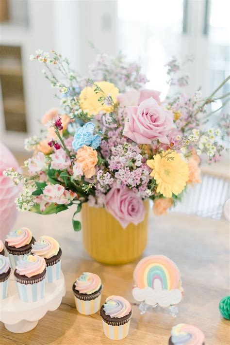 Whimsical And Colorful Pastel Rainbow First Birthday Party — Mint Event