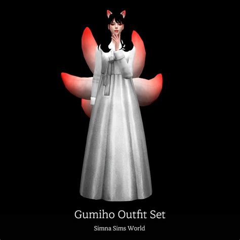 Gumiho Outfit Set Nine Tailed Fox Simna Sims World Sims 4 Kitsune