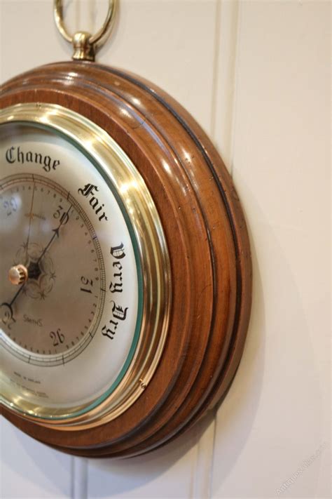 Antiques Atlas Large Walnut Aneroid Barometer