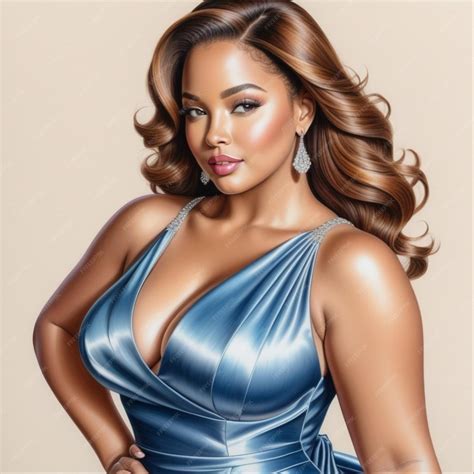 Premium Photo Pencil Art Portrait Of An American Curvy Women