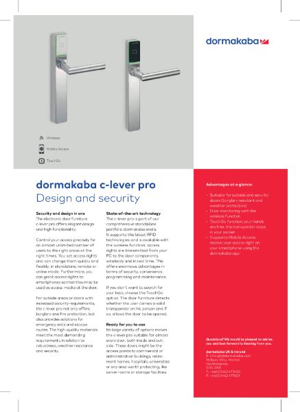 Dormakaba C Lever Pro Dormakaba Uk And Ireland Ltd Nbs Source