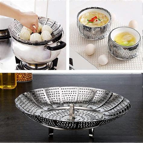 2pcs Vegetable Steamer Basket Foldable Vegetable Steamer Basket With 4