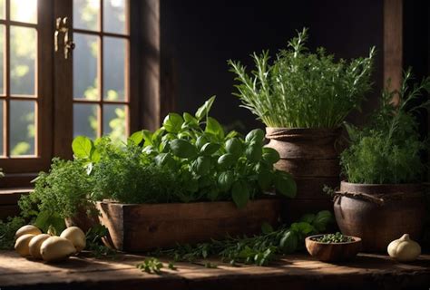 Premium Ai Image Assorted Organic Green Herbs