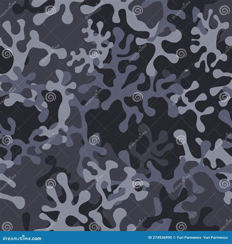 Black Military Background Of Soldier Camouflaging Seamless Pattern