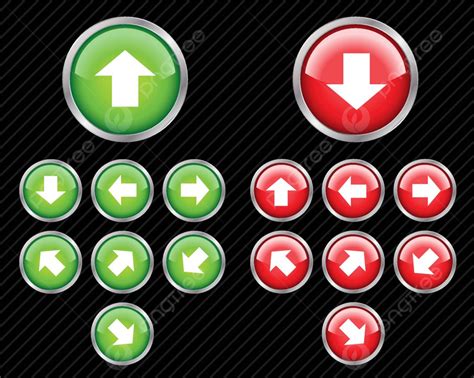 Editable Vector Direction Buttons With Arrowssimplified Design For Any