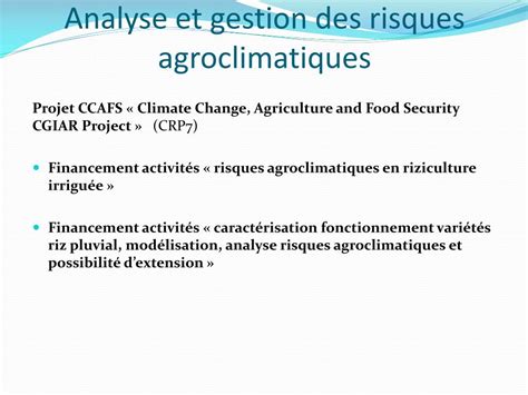 Ppt Analyse Et Gestion Des Risques Agroclimatiques Powerpoint Presentation Id1045208