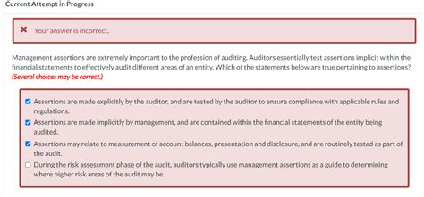 Solved Your Answer Is Incorrect Management Assertions Are