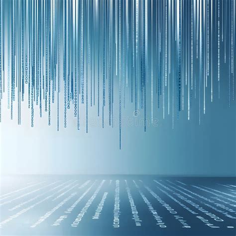 Binary Code Background Blue And White Color Matrix With Lines Creating A Futuristic